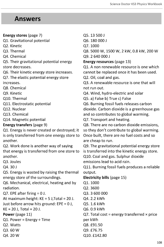 Science Doctor – Secondary school physics worksheets & science teaching ...
