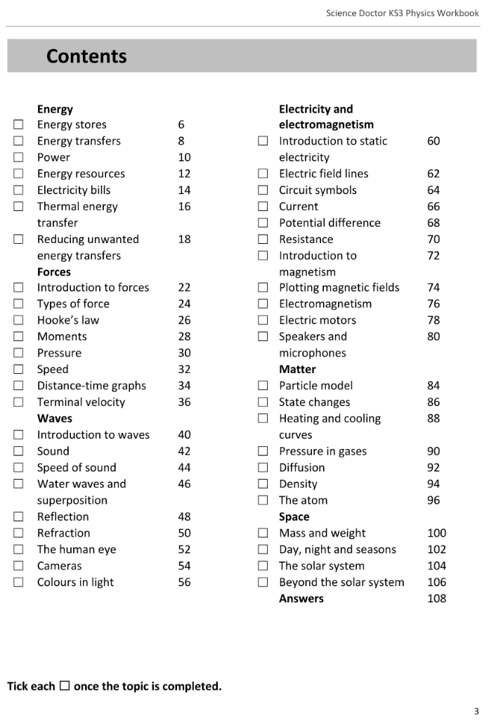 Science Doctor – Secondary school physics worksheets & science teaching ...